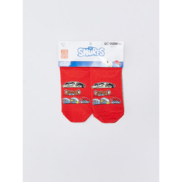 Şirinler Desenli Erkek Çocuk Patik Çorap 3'lü