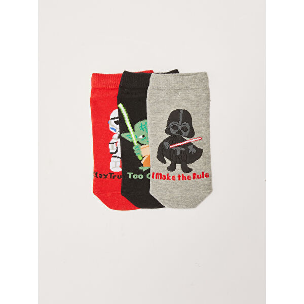 Star Wars Desenli Erkek Çocuk Patik Çorap 3'lü Star Wars Desenli Erkek Çocuk Patik Çorap 3'lü