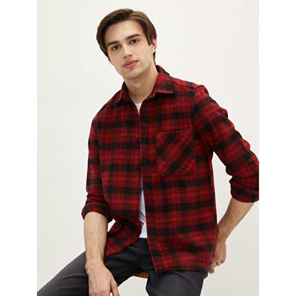 Regular Fit Uzun Kollu Ekose Erkek Gömlek