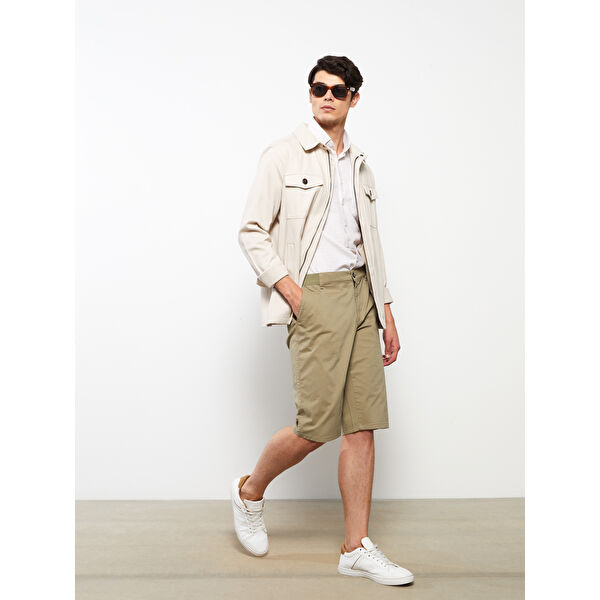 LCW BASIC Rahat Kalıp Gabardin Erkek Bermuda Şort LCW BASIC Rahat Kalıp Gabardin Erkek Bermuda Şort