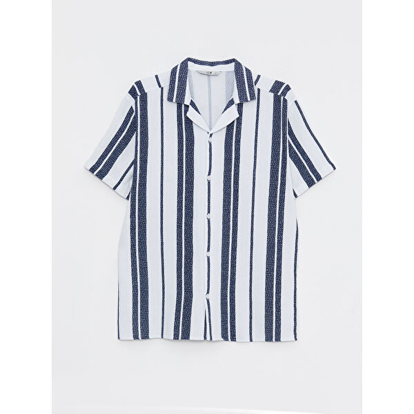 LCW VISION Regular Fit Kısa Kollu Çizgili Erkek Gömlek