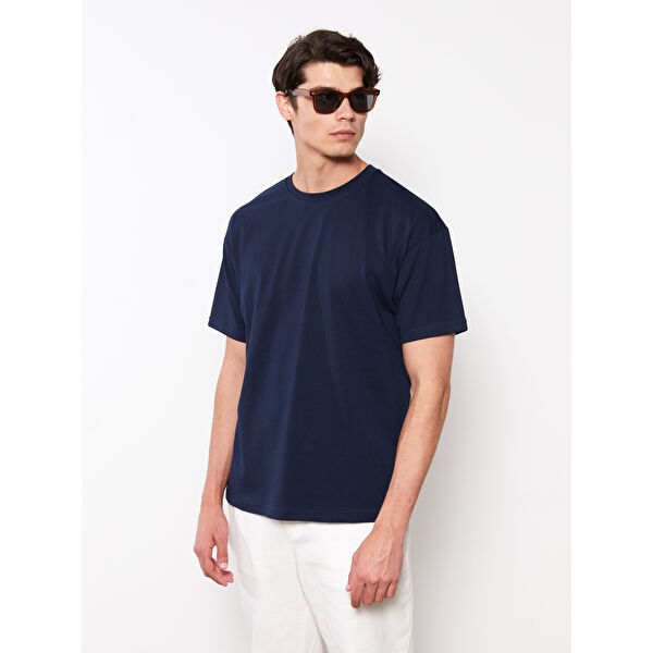 LCW BASIC Oversize Bisiklet Yaka Kısa Kollu Penye Erkek Tişört