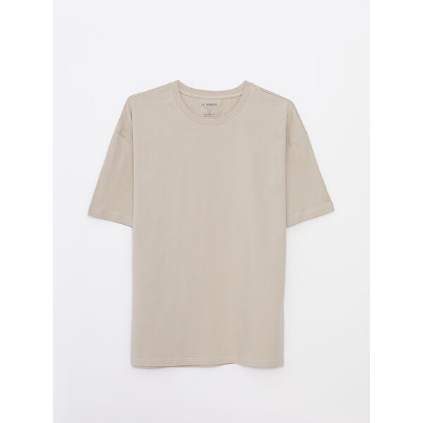 LCW BASIC Oversize Bisiklet Yaka Kısa Kollu Penye Erkek Tişört