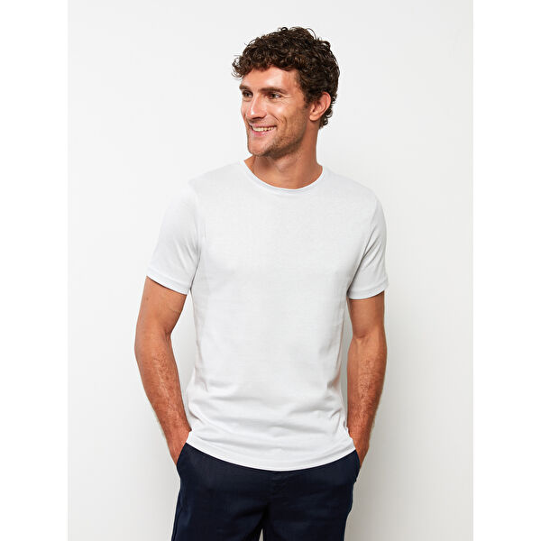 Bisiklet Yaka Kısa Kollu Basic Penye Erkek Tişört