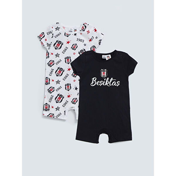 Bisiklet Yaka Kısa Kollu Beşiktaş Baskılı Erkek Bebek Taraftar Tulum 2'li Bisiklet Yaka Kısa Kollu Beşiktaş Baskılı Erkek Bebek Taraftar Tulum 2'li