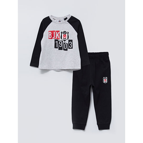 Bisiklet Yaka Uzun Kollu Beşiktaş Baskılı Pamuklu Erkek Bebek Taraftar Pijama Takımı 2'li Bisiklet Yaka Uzun Kollu Beşiktaş Baskılı Pamuklu Erkek Bebek Taraftar Pijama Takımı 2'li