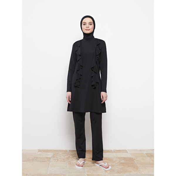 LCW DREAM Dik Yaka Düz Uzun Kollu Kadın Tesettür Mayo Takımı