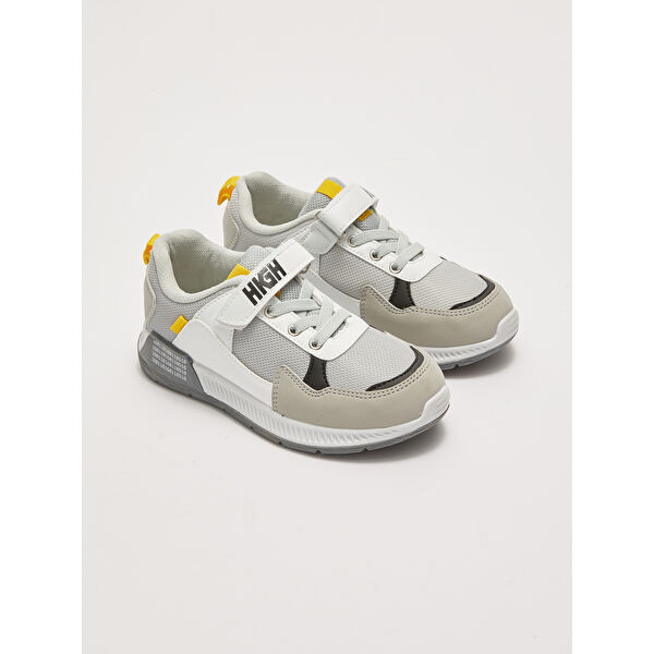 File Detaylı Bağcık ve Cırt Cırtlı Erkek Çocuk Spor Ayakkabı