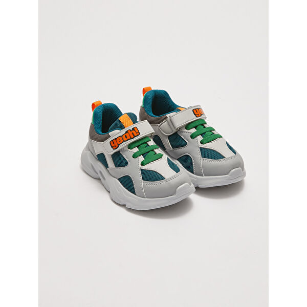 Bağcık ve Cırt Cırtlı Renk Bloklu Erkek Çocuk Spor Ayakkabı