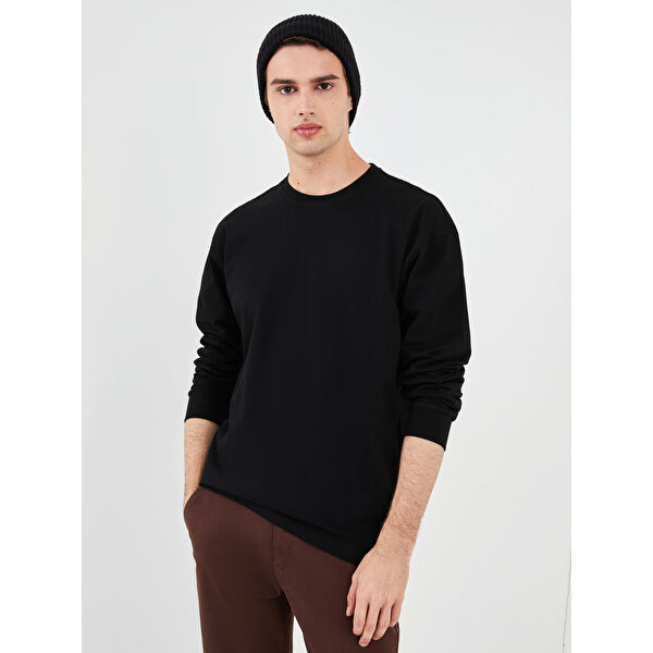 Oversize Bisiklet Yaka Uzun Kollu Erkek Sweatshirt Oversize Bisiklet Yaka Uzun Kollu Erkek Sweatshirt