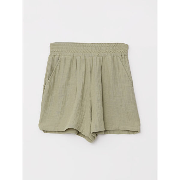 LCW CLASSIC Beli Lastikli Düz Cep Detaylı Kadın Şort