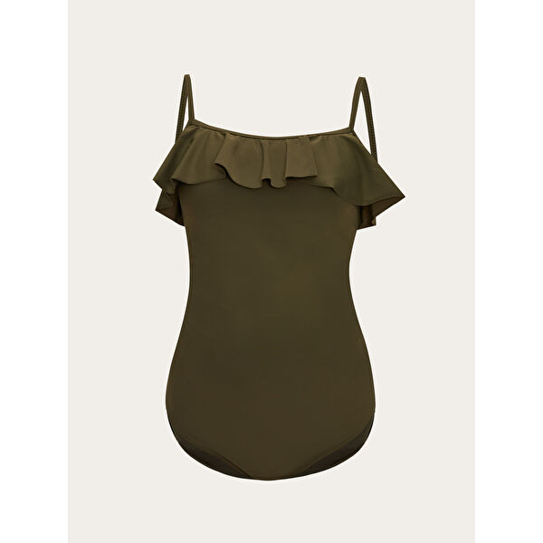 LCW DREAM Düz Askılı Fırfır Detaylı Hamile Mayo