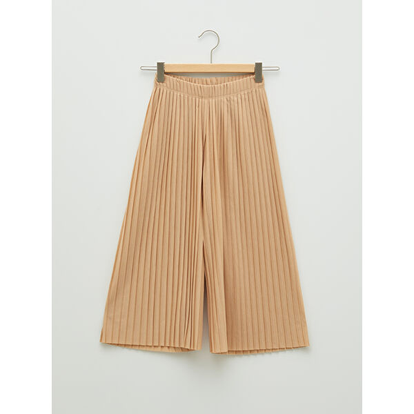 Beli Lastikli Basic Pileli Kız Çocuk Eşofman Altı