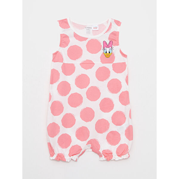 Bisiklet Yaka Daisy Duck Baskılı Pamuklu Kız Bebek Tulum