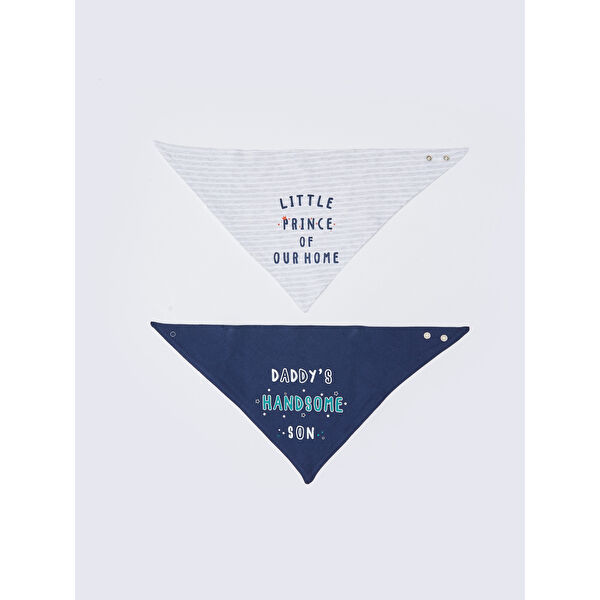 Baskılı Erkek Bebek Mama Önlüğü 2'li