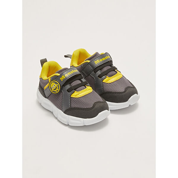 Baskılı Bağcık Ve Cırt Cırtlı Erkek Bebek Spor Ayakkabı