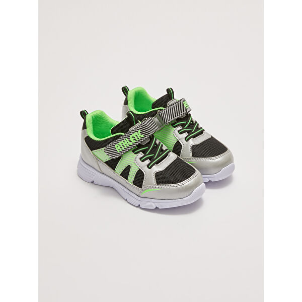 Baskılı Bağcıklı Ve Cırt Cırtlı Erkek Çocuk Spor Ayakkabı