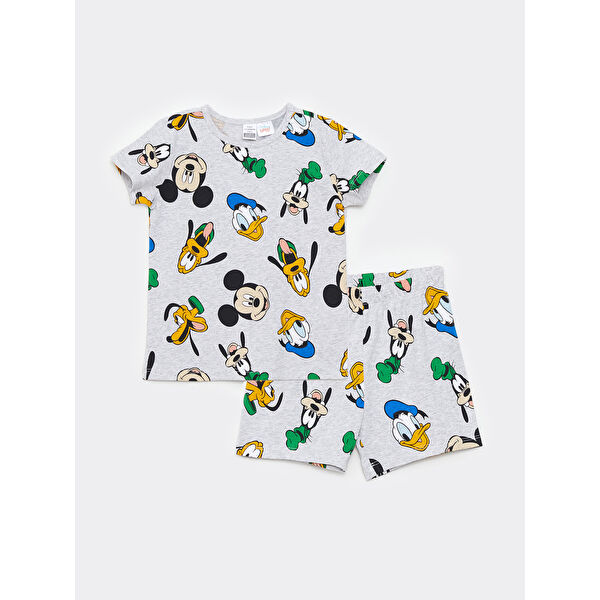 Bisiklet Yaka Kısa Kol Disney Baskılı Erkek Bebek Pijama Takımı