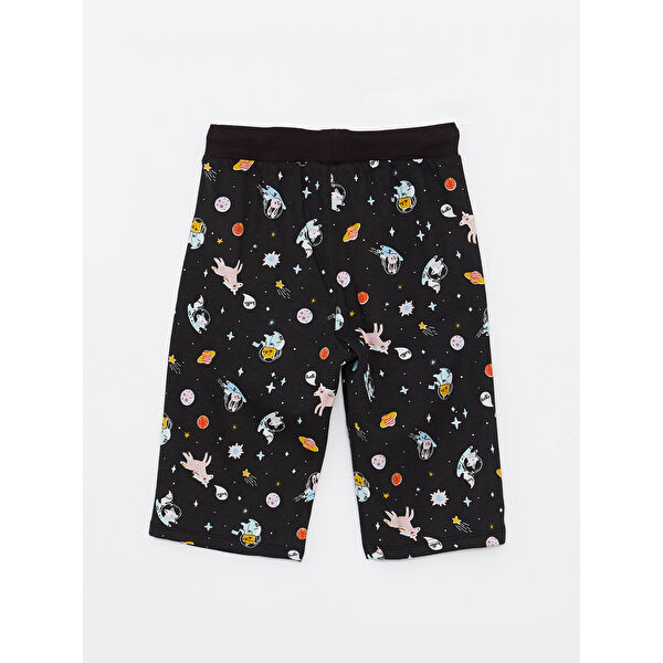 Beli Lastikli Baskılı Kız Çocuk Bermuda