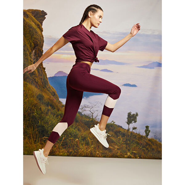 Beli Lastikli Renk Bloklu Kadın Outdoor Tayt Beli Lastikli Renk Bloklu Kadın Outdoor Tayt