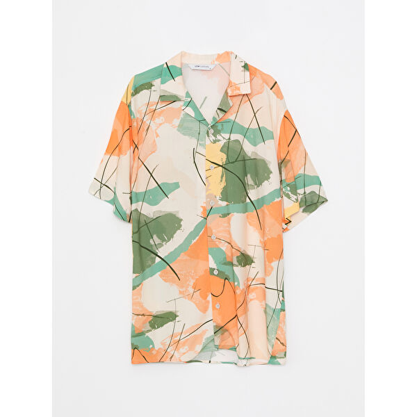 Regular Fit Kısa Kollu Desenli Poplin Erkek Gömlek Regular Fit Kısa Kollu Desenli Poplin Erkek Gömlek