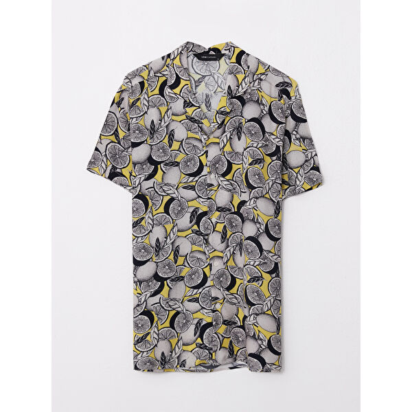 LCW CASUAL Regular Fit Kısa Kollu Desenli Poplin Erkek Gömlek
