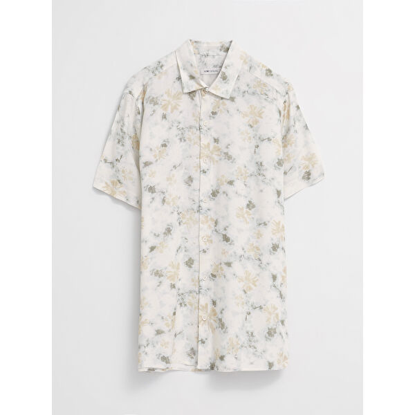 LCW CASUAL Regular Fit Kısa Kollu Desenli Poplin Erkek Gömlek