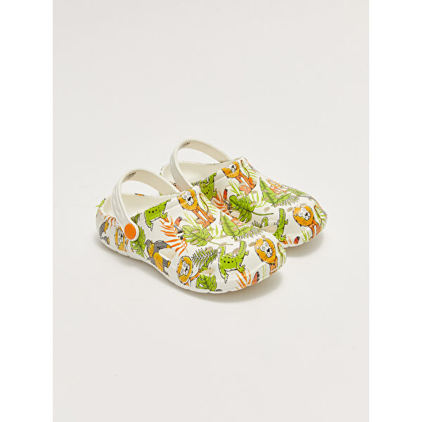 Baskılı Delikli Erkek Çocuk Sandalet