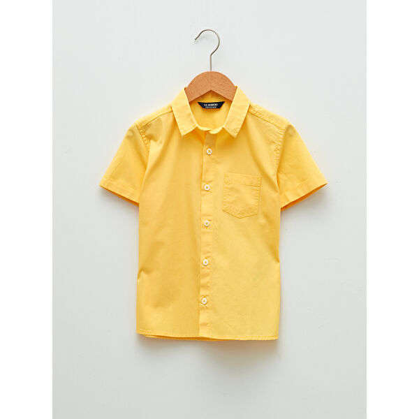Puantiyeli Kısa Kollu Pamuklu Erkek Çocuk Gömlek