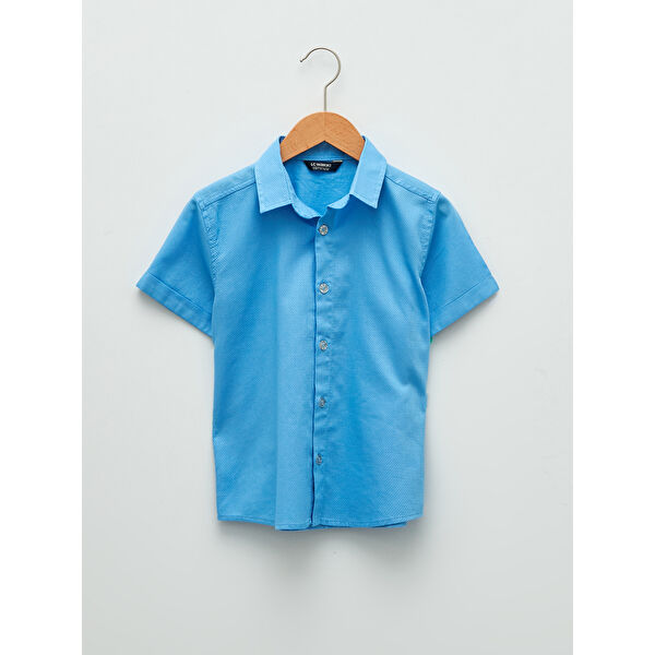 Puantiyeli Kısa Kollu Pamuklu Erkek Çocuk Gömlek