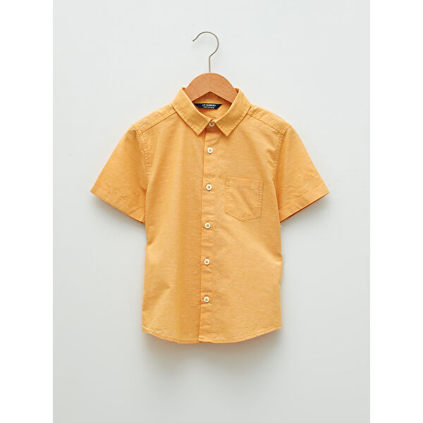 Puantiyeli Kısa Kollu Pamuklu Erkek Çocuk Gömlek