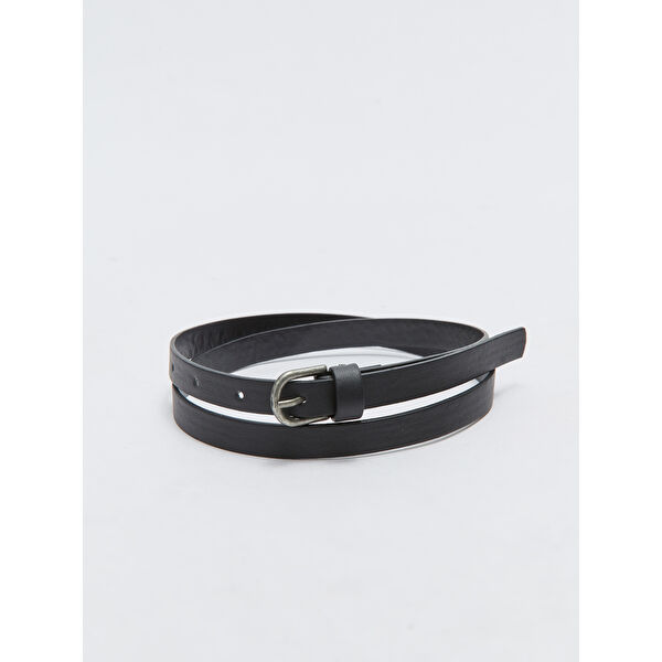 Deri Görünümlü Kadın Kot Kemeri