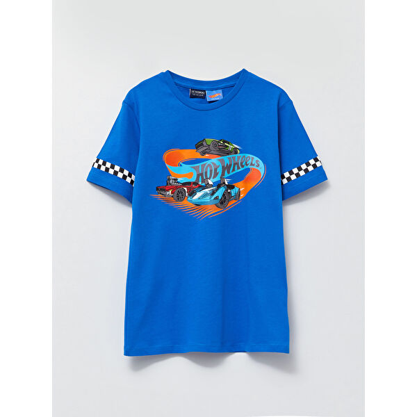 Bisiklet Yaka Hotwheels Baskılı Kısa Kollu Pamuklu Erkek Çocuk Tişört Bisiklet Yaka Hotwheels Baskılı Kısa Kollu Pamuklu Erkek Çocuk Tişört