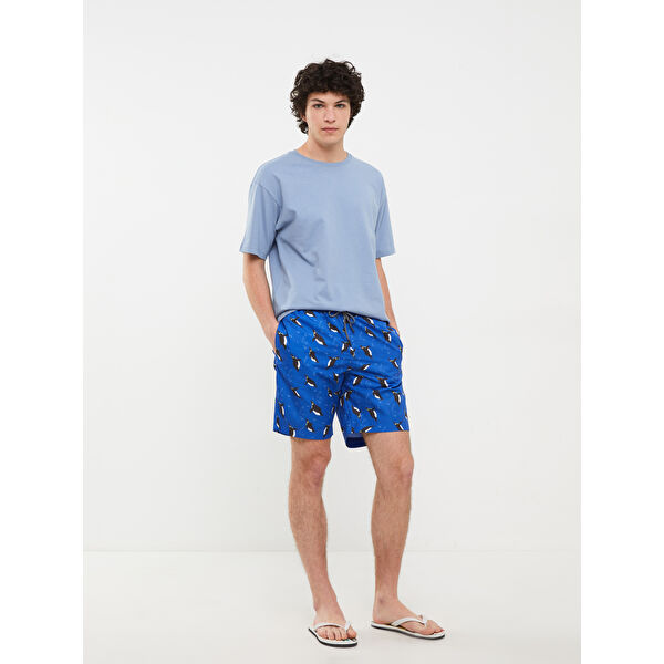 XSIDE Diz Hizası Boy Desenli Erkek Deniz Şortu