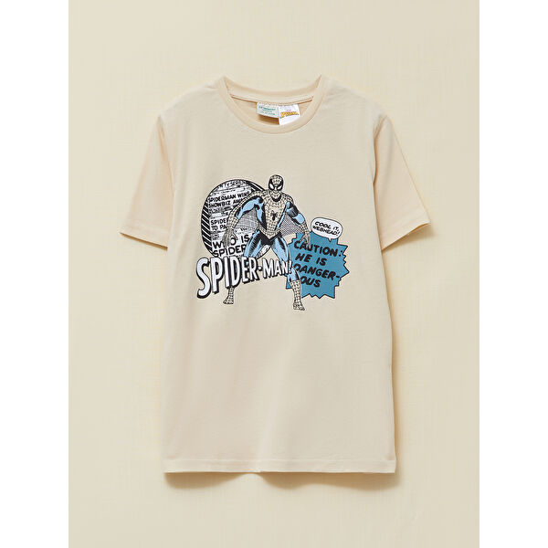 LCW GREEN Bisiklet Yaka Spiderman Baskılı Kısa Kollu Organik Pamuklu Erkek Çocuk Tişört LCW GREEN Bisiklet Yaka Spiderman Baskılı Kısa Kollu Organik Pamuklu Erkek Çocuk Tişört