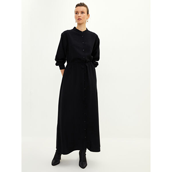 LCW CLASSIC Hakim Yaka Düz Uzun Kollu Kadın Elbise