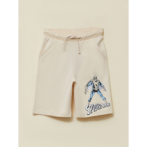 LCW GREEN Beli Lastikli Spiderman Baskılı Organik Pamuklu Erkek Çocuk Bermuda