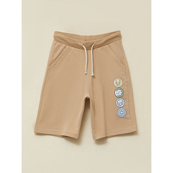 Beli Lastikli Avengers Baskılı Organik Pamuklu Erkek Çocuk Bermuda Beli Lastikli Avengers Baskılı Organik Pamuklu Erkek Çocuk Bermuda