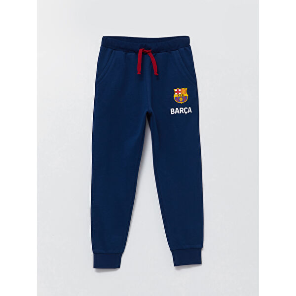 Beli Lastikli Barcelona Baskılı Erkek Çocuk Jogger Eşofman Altı