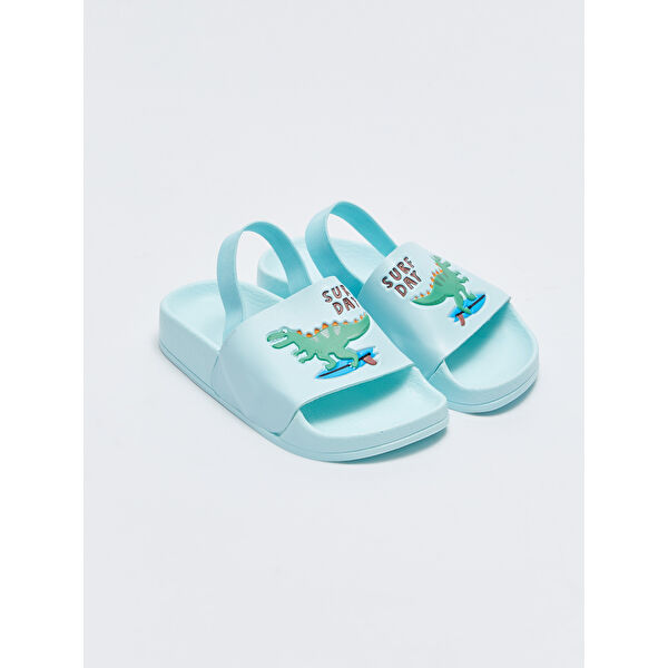 Tek Bantlı Baskılı Erkek Bebek Plaj Terliği