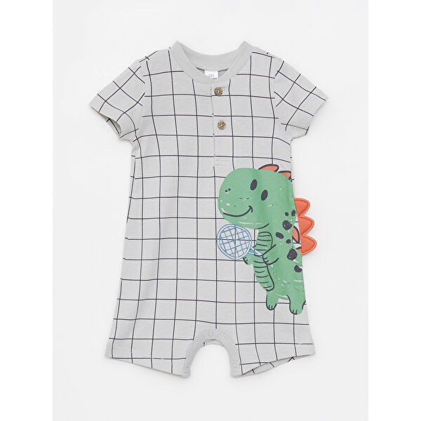 Bisiklet Yaka Baskılı Erkek Bebek Tulum