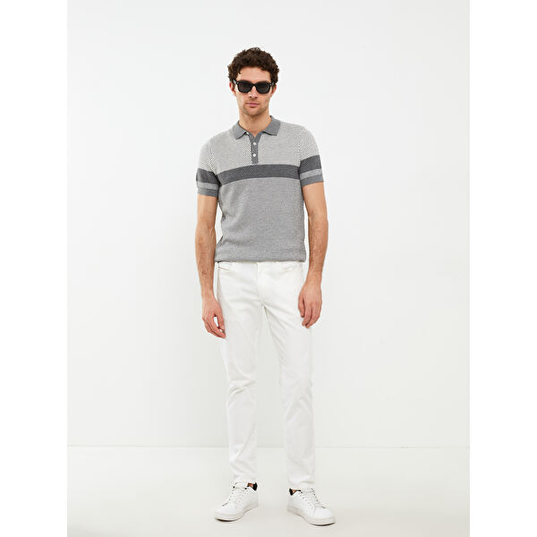 LCW CLASSIC Polo Yaka Kısa Kollu Çizgili Erkek Triko Kazak LCW CLASSIC Polo Yaka Kısa Kollu Çizgili Erkek Triko Kazak
