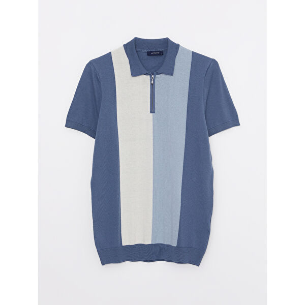 LCW CLASSIC Polo Yaka Kısa Kollu Renk Bloklu Erkek Triko Kazak LCW CLASSIC Polo Yaka Kısa Kollu Renk Bloklu Erkek Triko Kazak