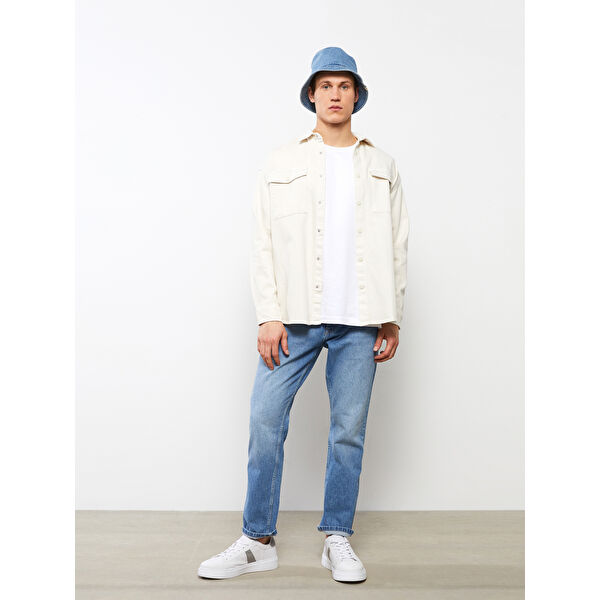 LCW CASUAL Rahat Kalıp Uzun Kollu Gabardin Erkek Gömlek Ceket