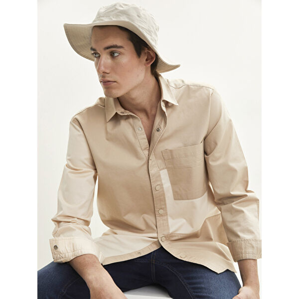 LCW CASUAL Regular Fit Uzun Kollu Gabardin Erkek Gömlek