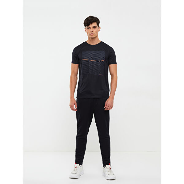 LCW SPORTS Bisiklet Yaka Kısa Kollu Baskılı Erkek Spor Tişört