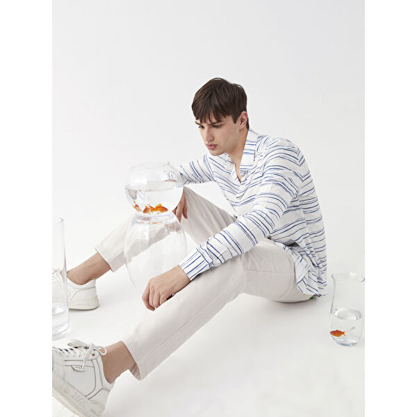 LCW CLASSIC Slim Fit Uzun Kollu Çizgili Erkek Gömlek