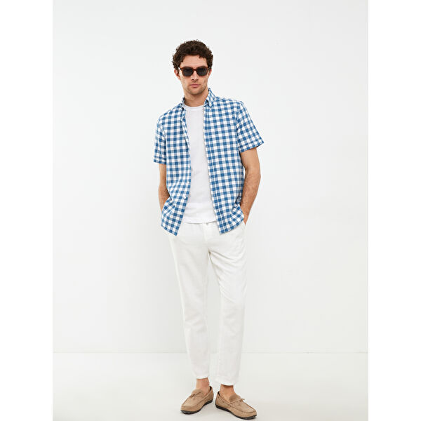 Regular Fit Kısa Kollu Ekose Erkek Gömlek Regular Fit Kısa Kollu Ekose Erkek Gömlek