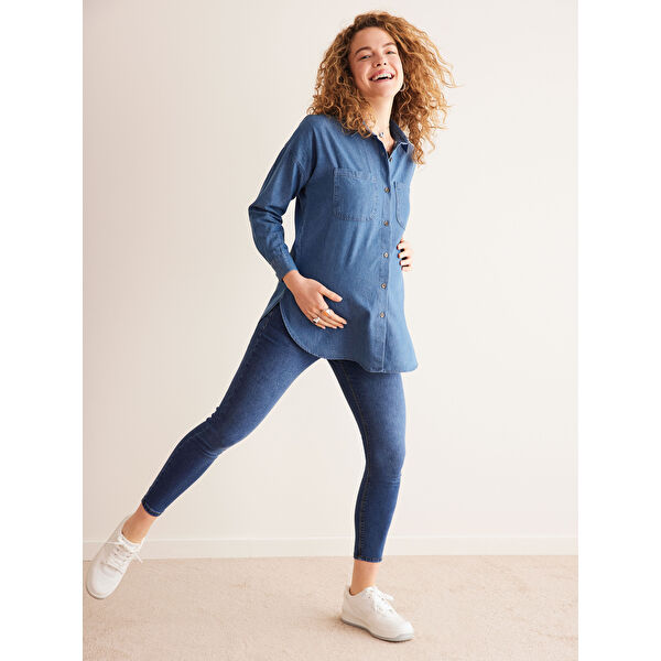 Karın Panelli Skinny Fit Cep Detaylı Hamile Rodeo Jean Pantolon Karın Panelli Skinny Fit Cep Detaylı Hamile Rodeo Jean Pantolon