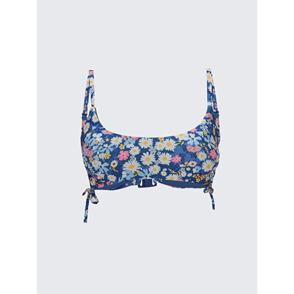 U Yaka Desenli Kadın Bikini Üst